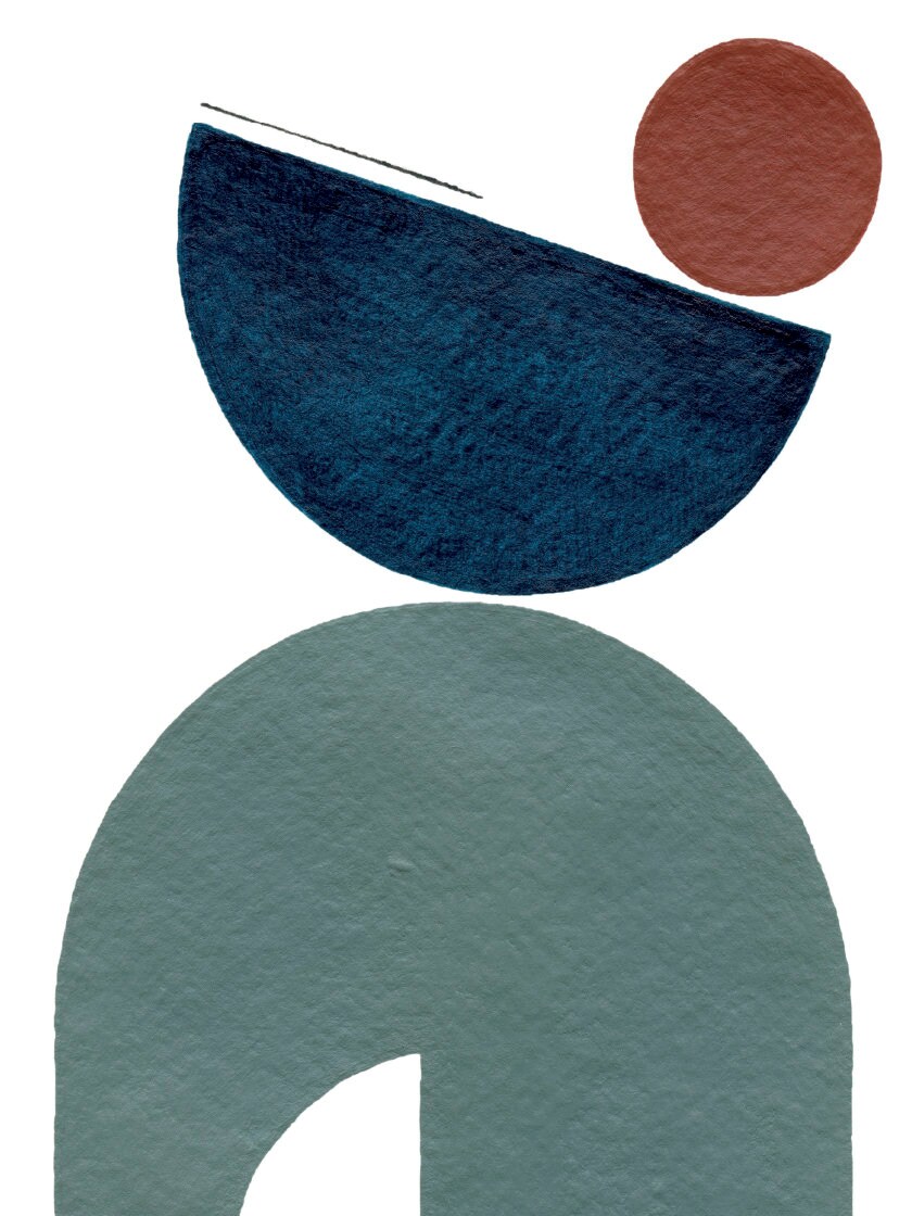 Geometric Poster, Teal Geometric Art, Scandi Poster, Teal Wall Art ...