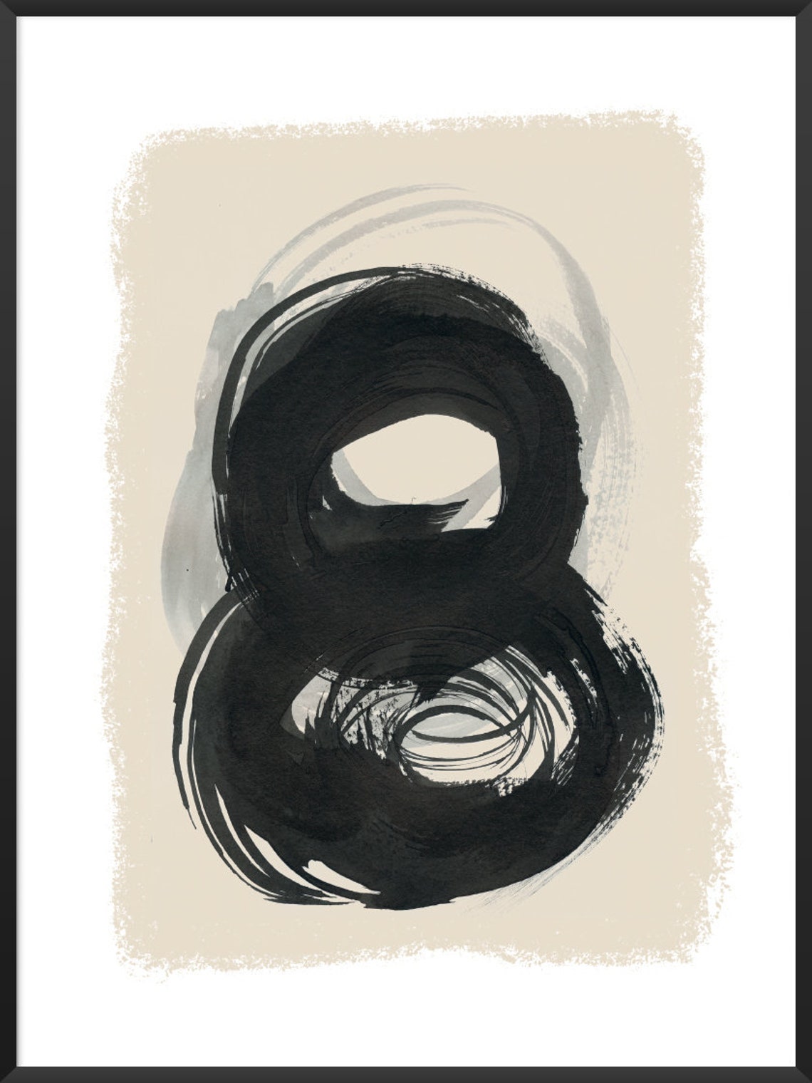 Circle Eight Poster Circle Art Print Circle Abstract Nordic | Etsy