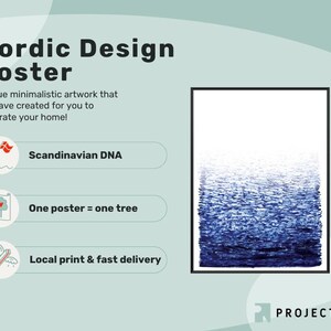 La Mer, Handmade Poster, Minimalist Print, Scandinavian Print, Ocean ...