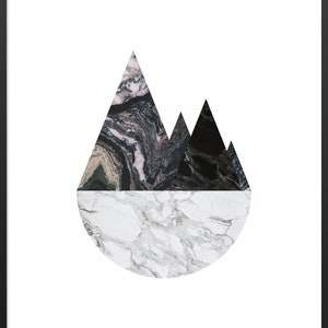 Marble Mountains Poster, Marble Wall Decor, Abstract Artwork ...