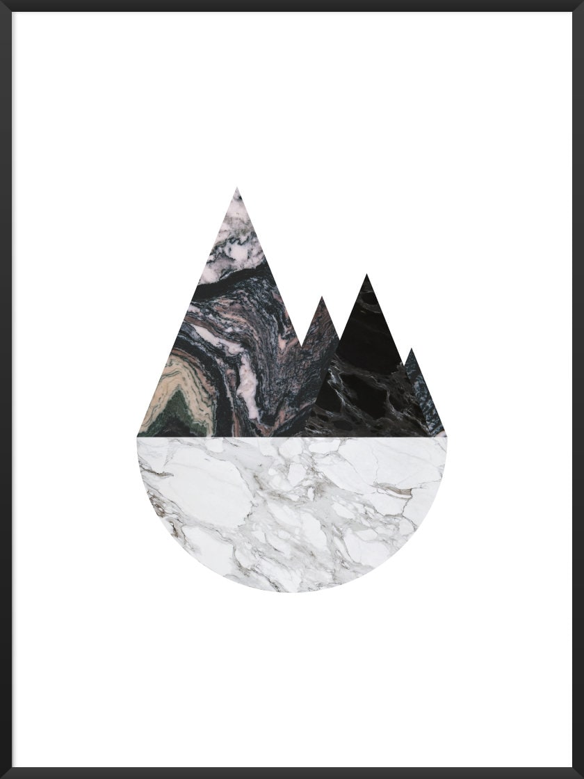 Marble Mountains Poster, Marble Wall Decor, Abstract Artwork ...