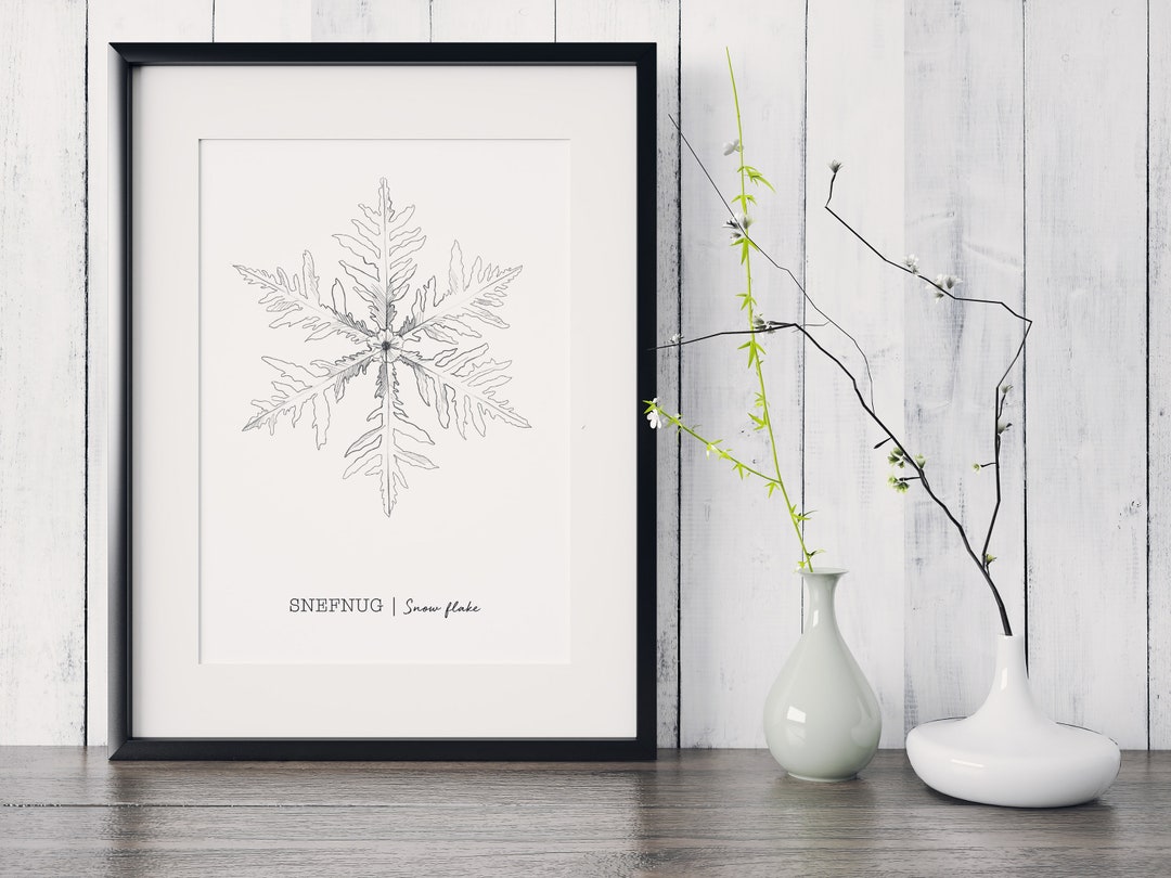 Snowflake Poster, Christmas Poster, Snowflake Art, Holiday Poster ...