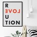 Love Revolution Typography Poster Minimalist Poster Large - Etsy