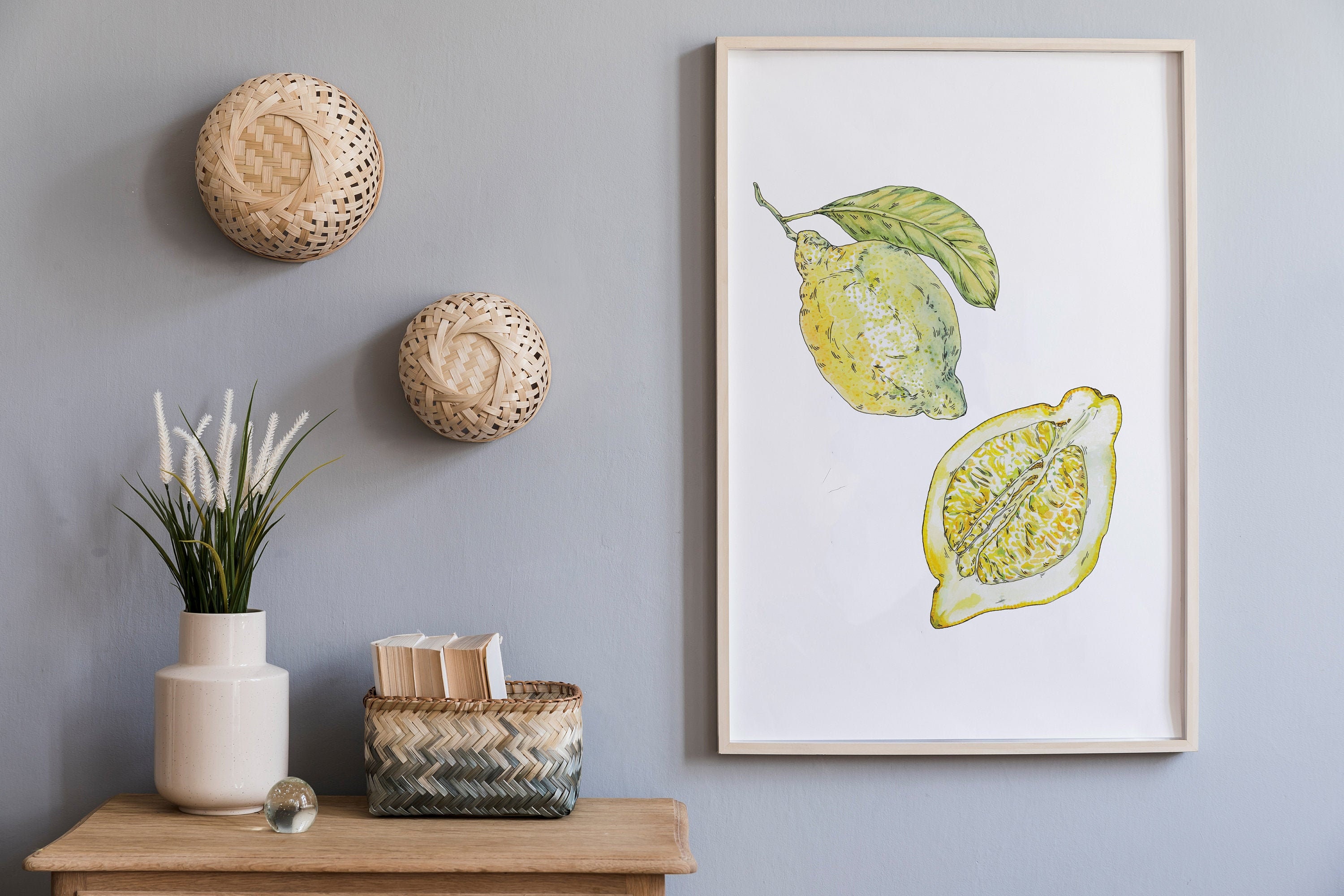 Lemon Print Botanical Poster Kitchen Print Vintage Print | Etsy