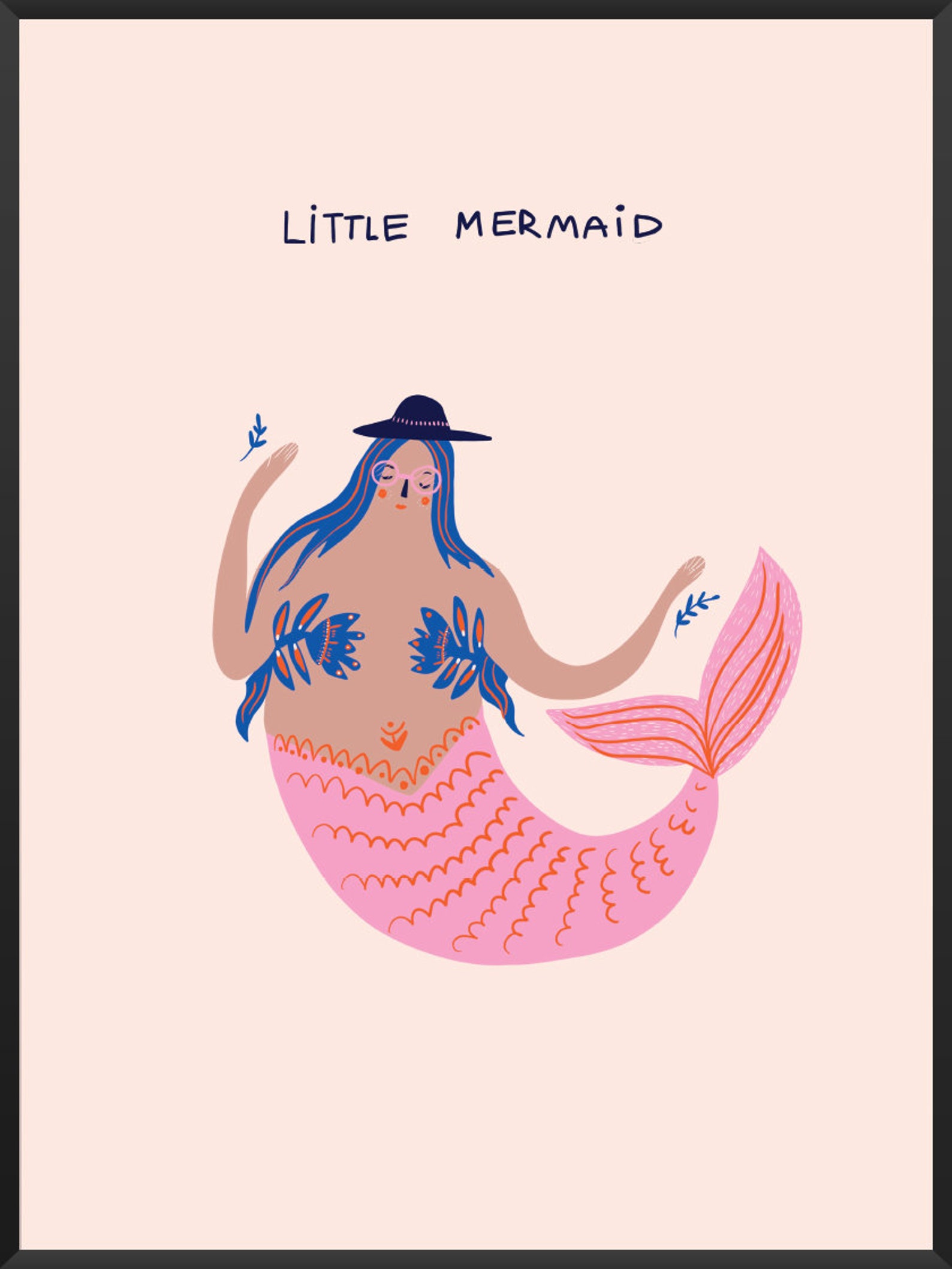 Mermaid Print Little Mermaid Decor Little Mermaid Art Girl - Etsy