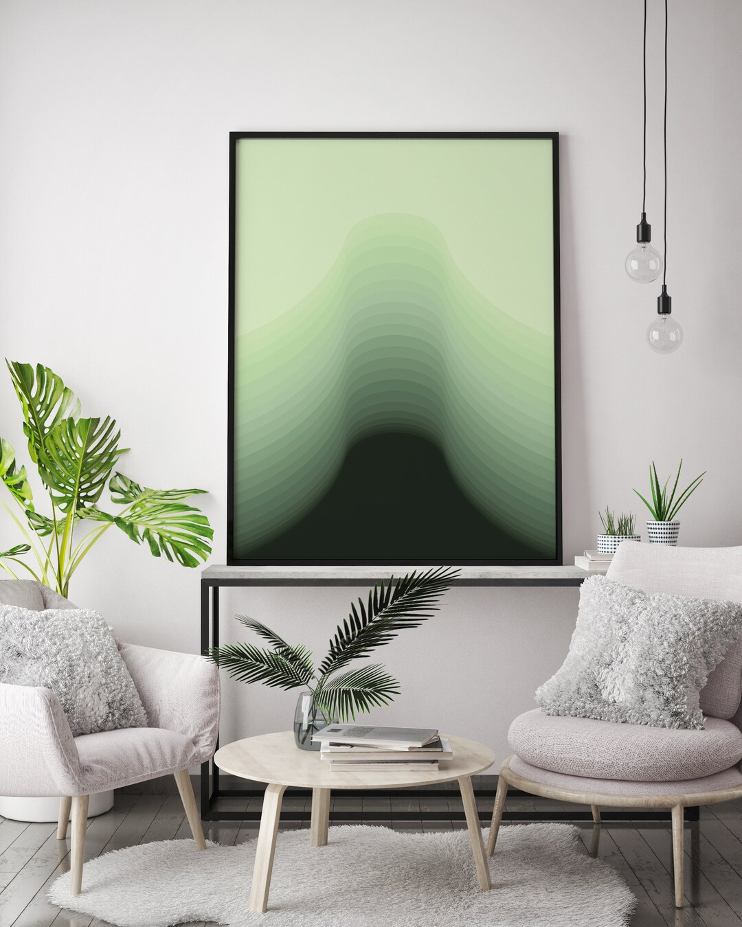 Green Lines Poster, Abstract Poster, Scandinavian Print, Minimalist ...