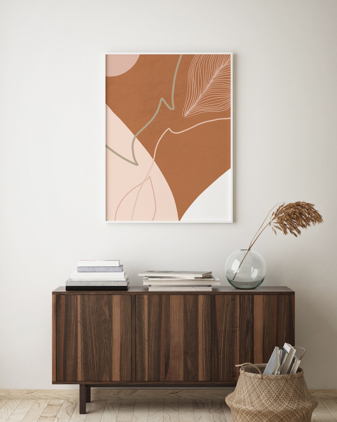 Fall Shapes Poster, Burnt Orange Poster, Abstract Poster, Scandinavian ...