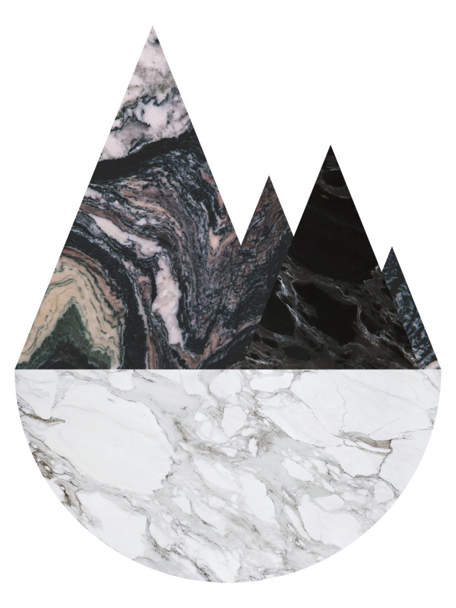 Marble Mountains Poster Marble Wall Decor Abstract Artwork | Etsy