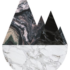 Marble Mountains Poster, Marble Wall Decor, Abstract Artwork ...