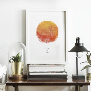 Leo Poster, Leo Zodiac Sign, Leo Birthday Gift, Astrological Poster ...