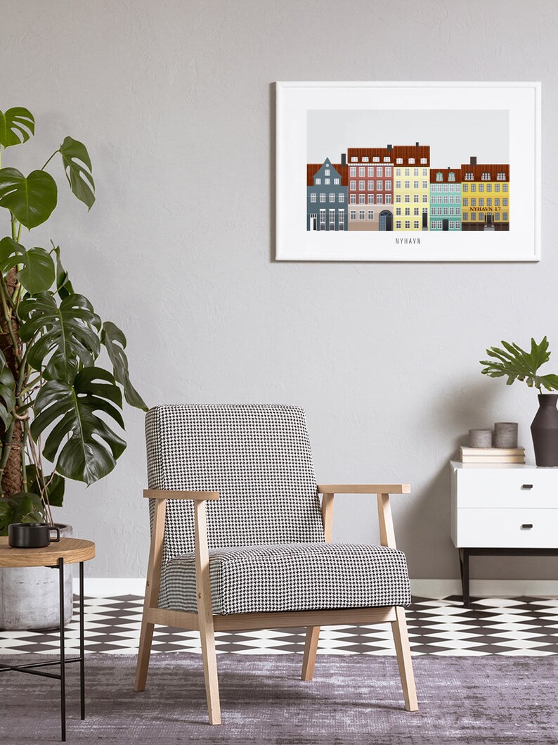 Copenhagen Poster, Nyhavn, Denmark, Travel Illustration, Travel Wall ...
