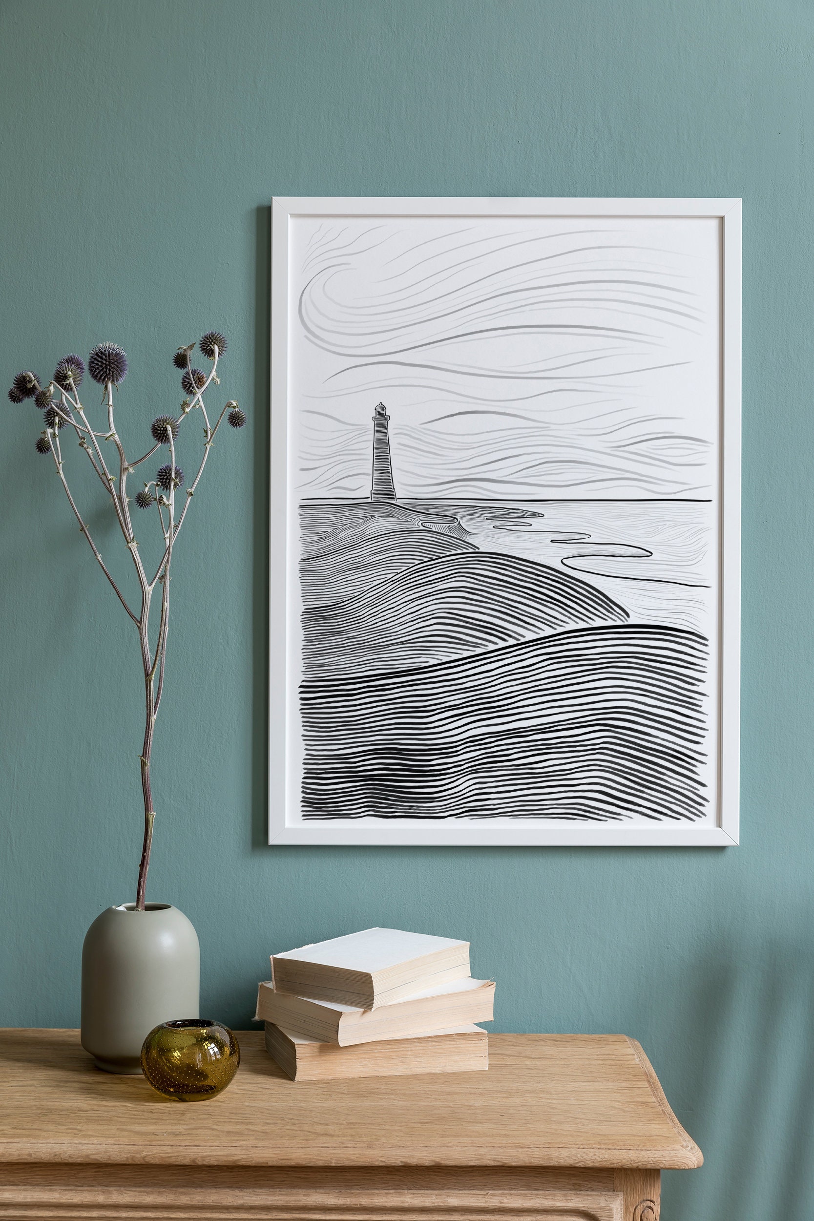 Lighthouse Print Scandinavian Print Minimalist Print Line | Etsy
