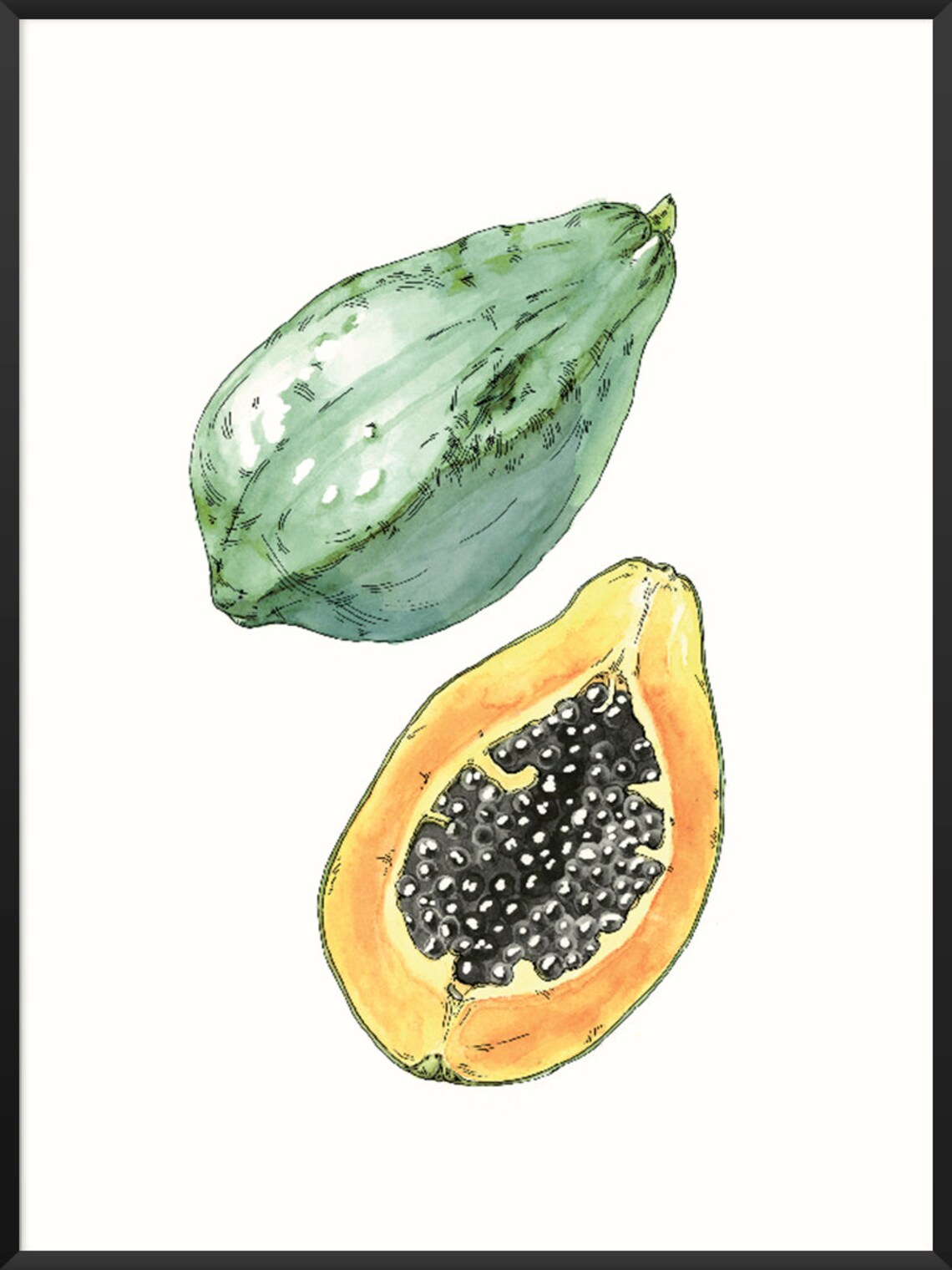 Papaya Poster, Botanical Poster, Vintage Poster, Scandinavian Print ...