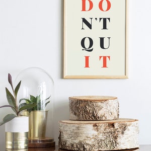 Don't Quit Do It Poster, Motivational Poster, Typography Art ...