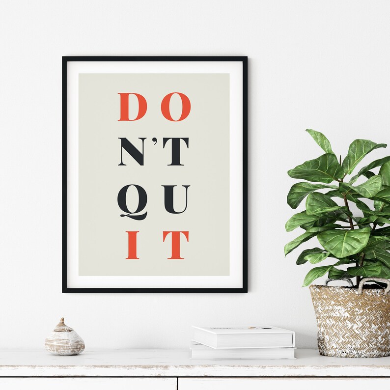 Don't Quit Do It Poster, Motivational Poster, Typography Art ...