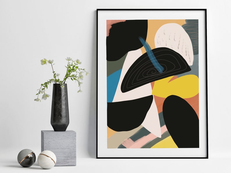 Life Shapes Us Geometric Poster Scandinavian Print Colorful - Etsy