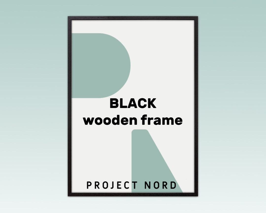 Black Poster Frame, Wooden Picture Frame, Hanging Poster, Wall Mounted ...