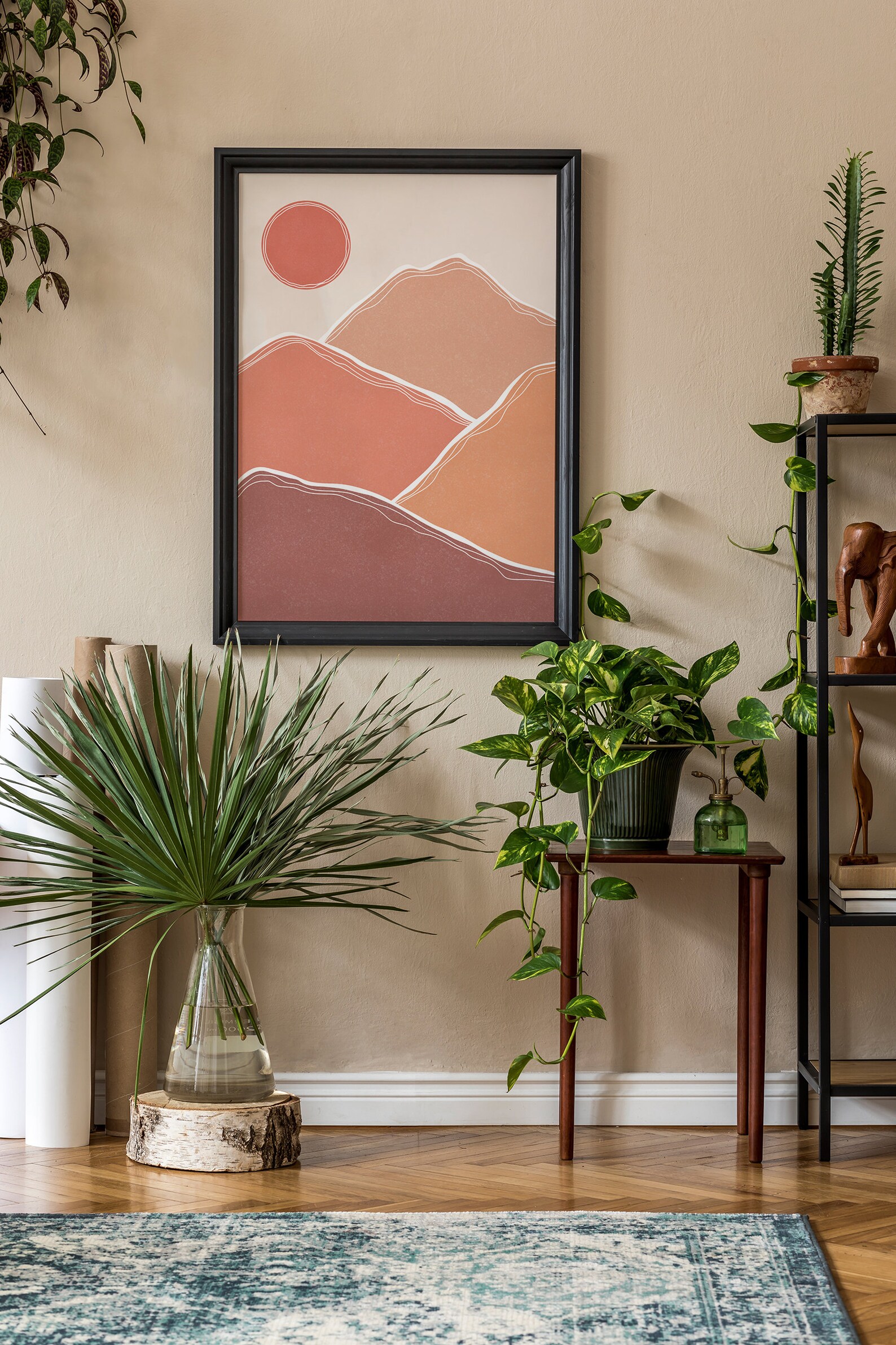 Daytime Glow, Scandi Poster, Terracotta Wall Art, Landscape Poster ...