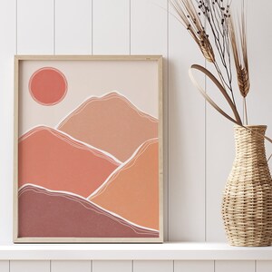 Daytime Glow, Scandi Poster, Terracotta Wall Art, Landscape Poster ...