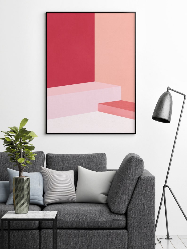 Pink Room Poster | Nordic Decor | Scandinavian Print | Minimalist Print ...