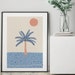 Blue Palm Tree, Palm Tree Decor, Coastal Poster, Sunset Poster, Palm ...