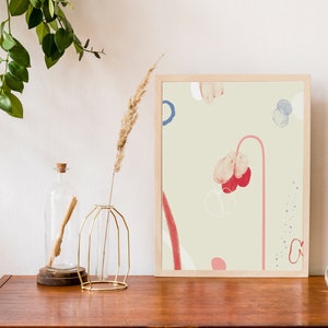 Flower Poster, Abstract Poster, Minimalist Print, Scandinavian Print ...