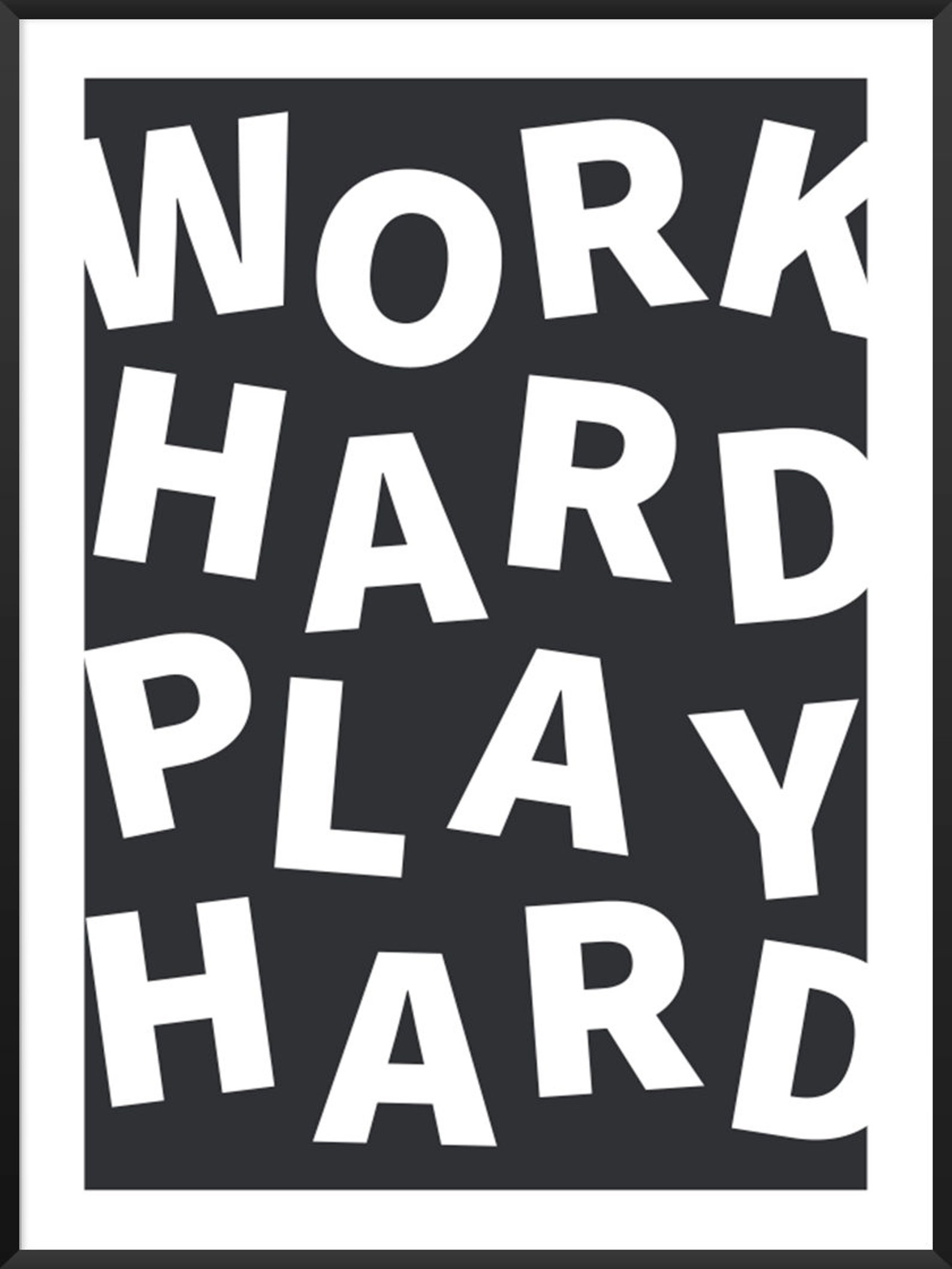 Work Hard Play Hard Poster Inspirational Print | Etsy