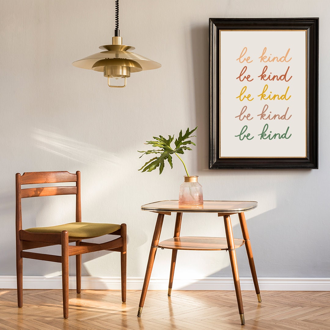 Be Kind Poster Typography Print Quote Poster Inspirational - Etsy