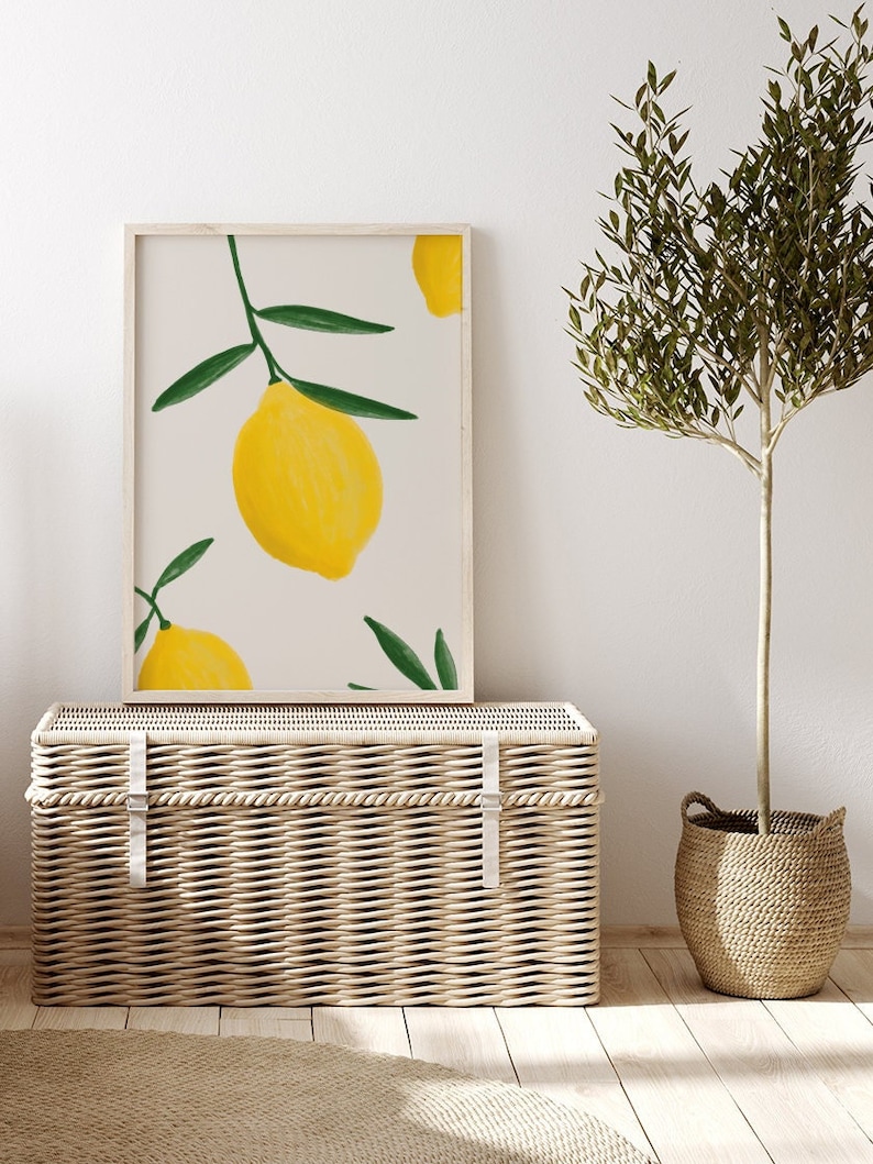 Lemons Poster, Lemon Art, Italy Poster, Lemon Decor, Vintage Poster ...