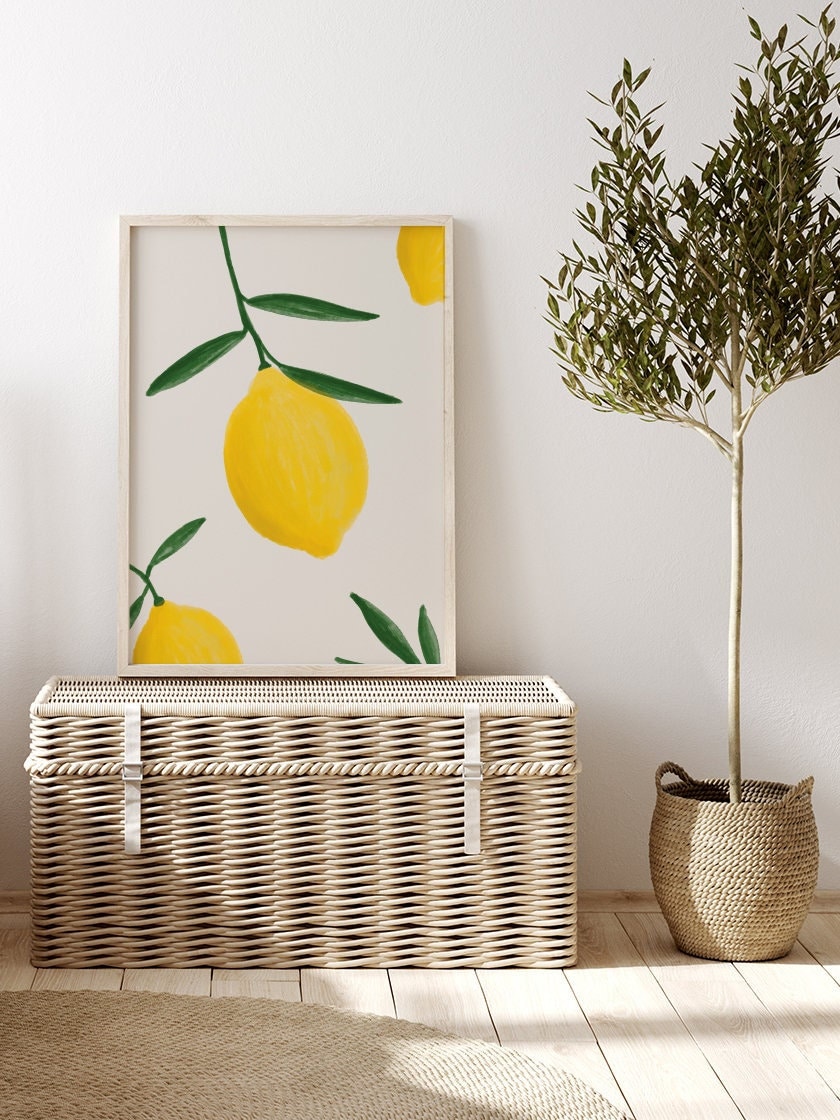 Lemons Poster, Lemon Art, Italy Poster, Lemon Decor, Vintage Poster ...