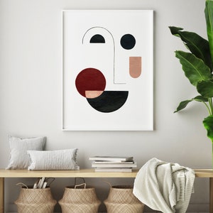 Woman Face Poster, Face Print, Handmade Poster, Woman Face Art ...