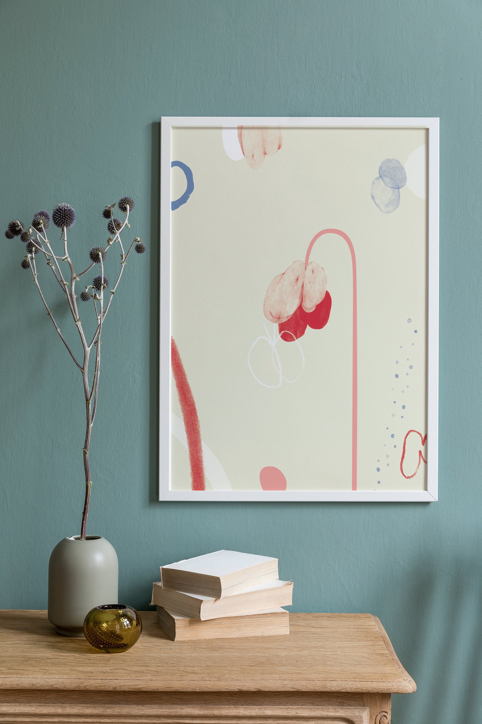 Flower Poster, Abstract Poster, Minimalist Print, Scandinavian Print ...