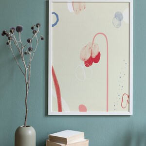 Flower Poster, Abstract Poster, Minimalist Print, Scandinavian Print ...