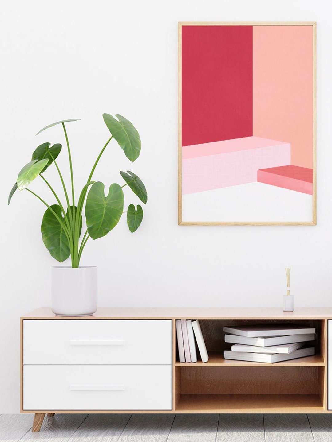 Pink Room Poster | Nordic Decor | Scandinavian Print | Minimalist Print ...