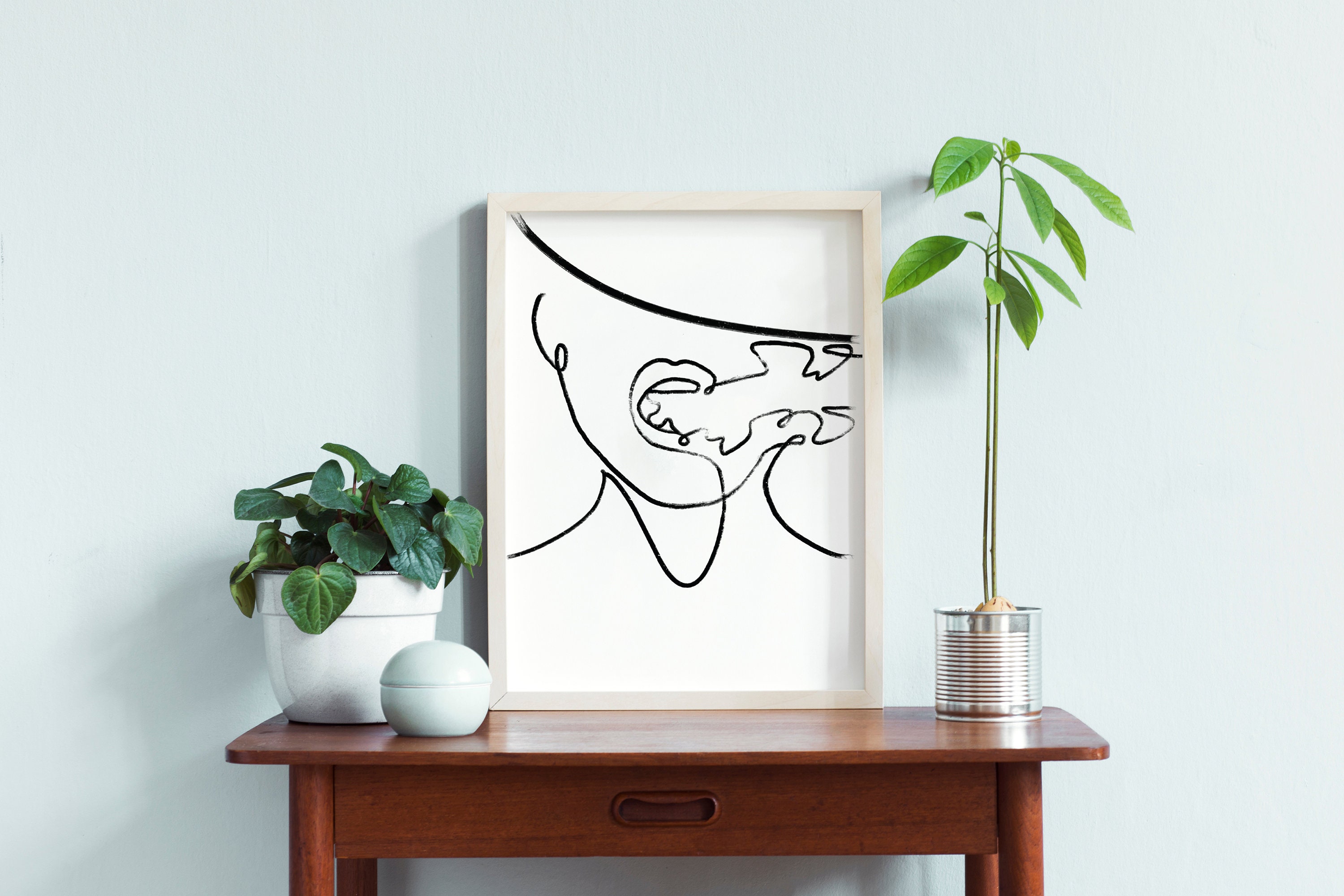 Anonymous Smoker, Line Art, Scandinavian Print, Tumblr Room Decor ...