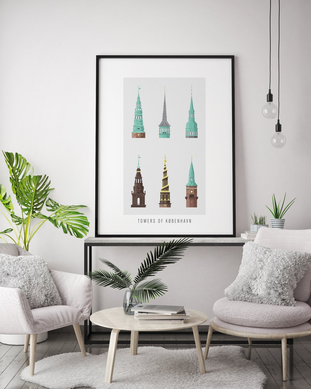 Towers of Copenhagen Poster, Nordic Print, Architecture Poster ...
