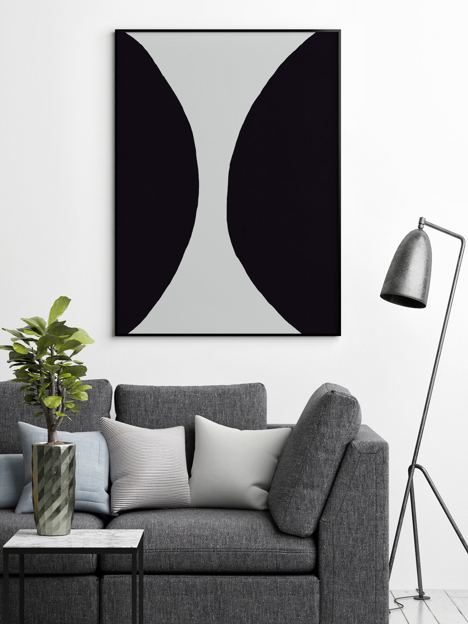 Half Circles Poster, Scandinavian Print, Minimalist Print, Geometric ...