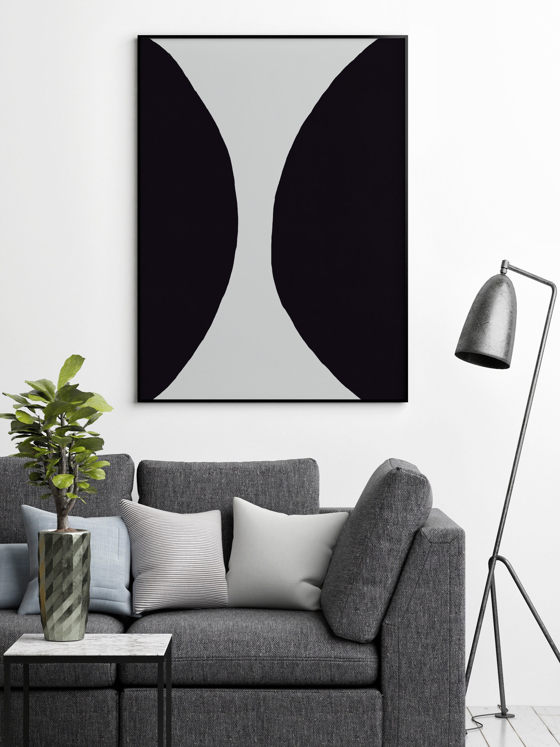 Half Circles Poster, Scandinavian Print, Minimalist Print, Geometric ...