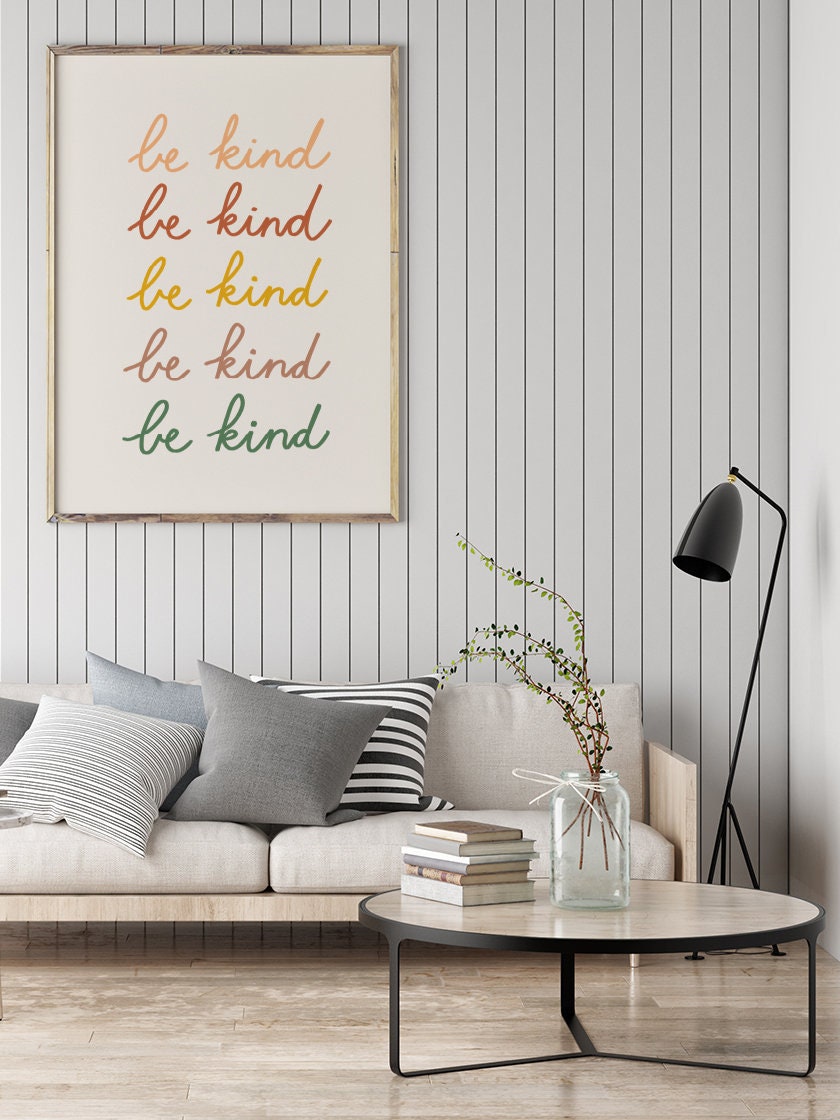 Be Kind Poster Typography Print Quote Poster Inspirational - Etsy