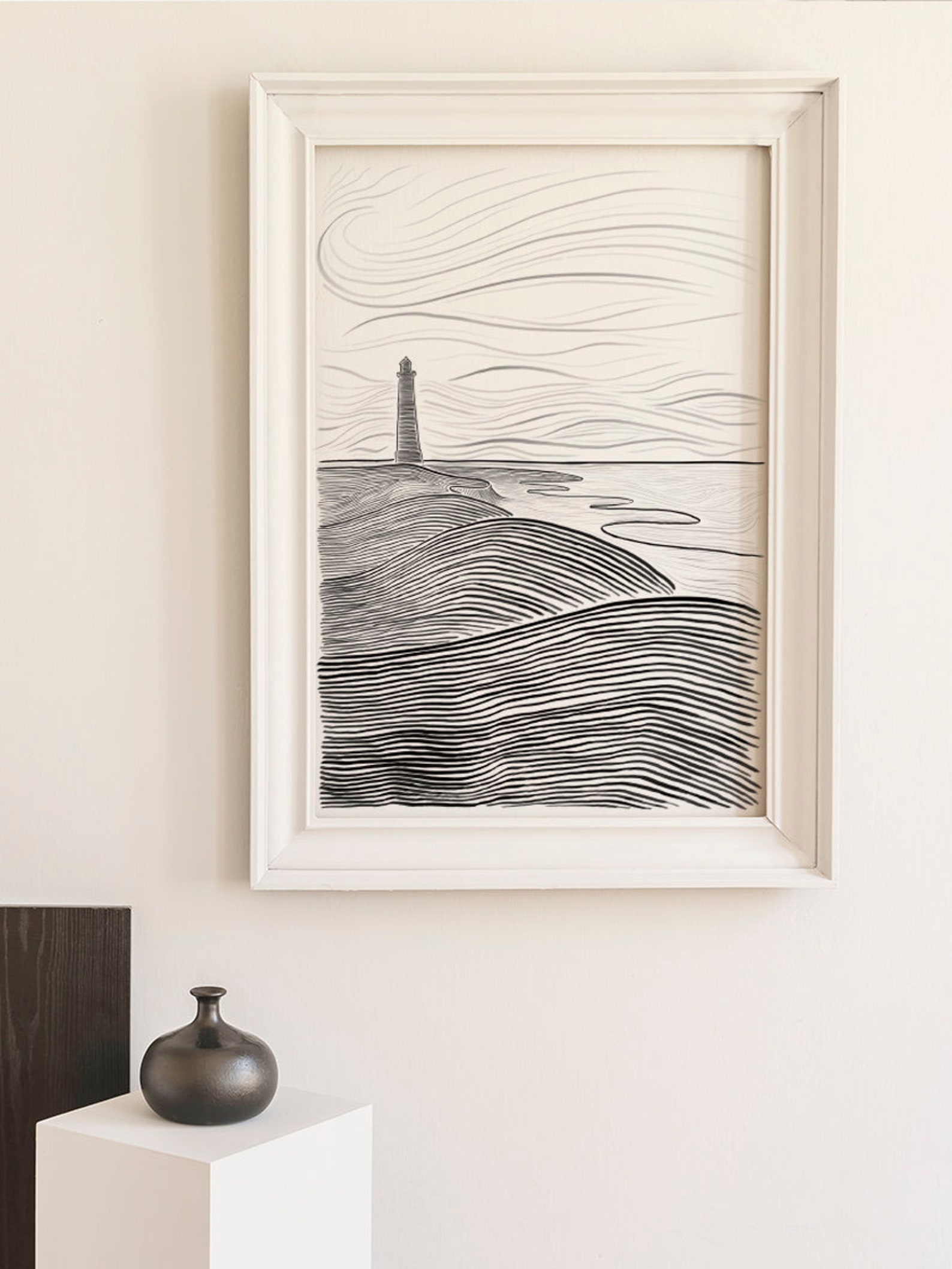 Lighthouse Print, Scandinavian Print, Minimalist Print, Denmark Beach ...