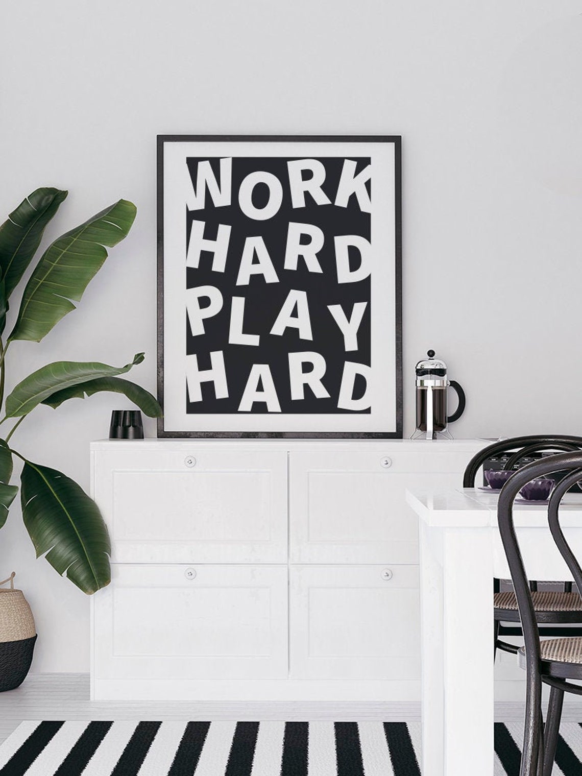 Work Hard Play Hard Poster Inspirational Print | Etsy