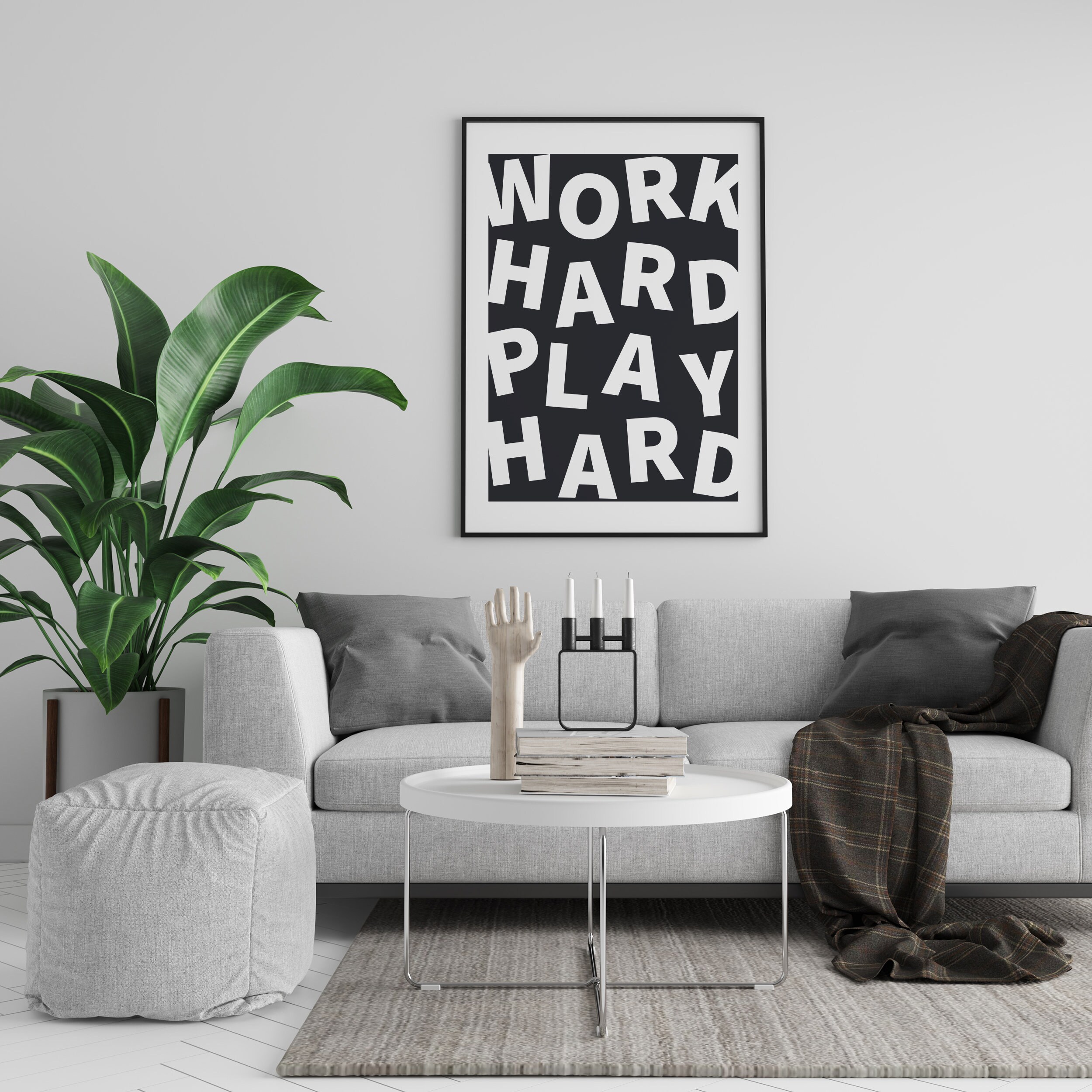 Work Hard Play Hard Poster Inspirational Print | Etsy