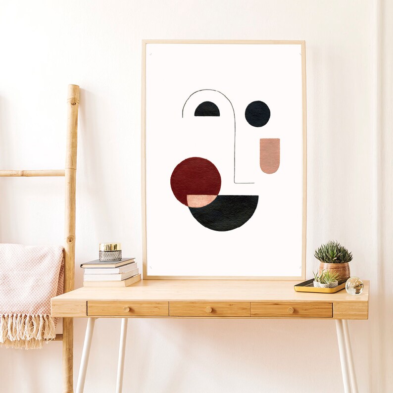 Woman Face Poster Face Print Handmade Poster Woman Face | Etsy