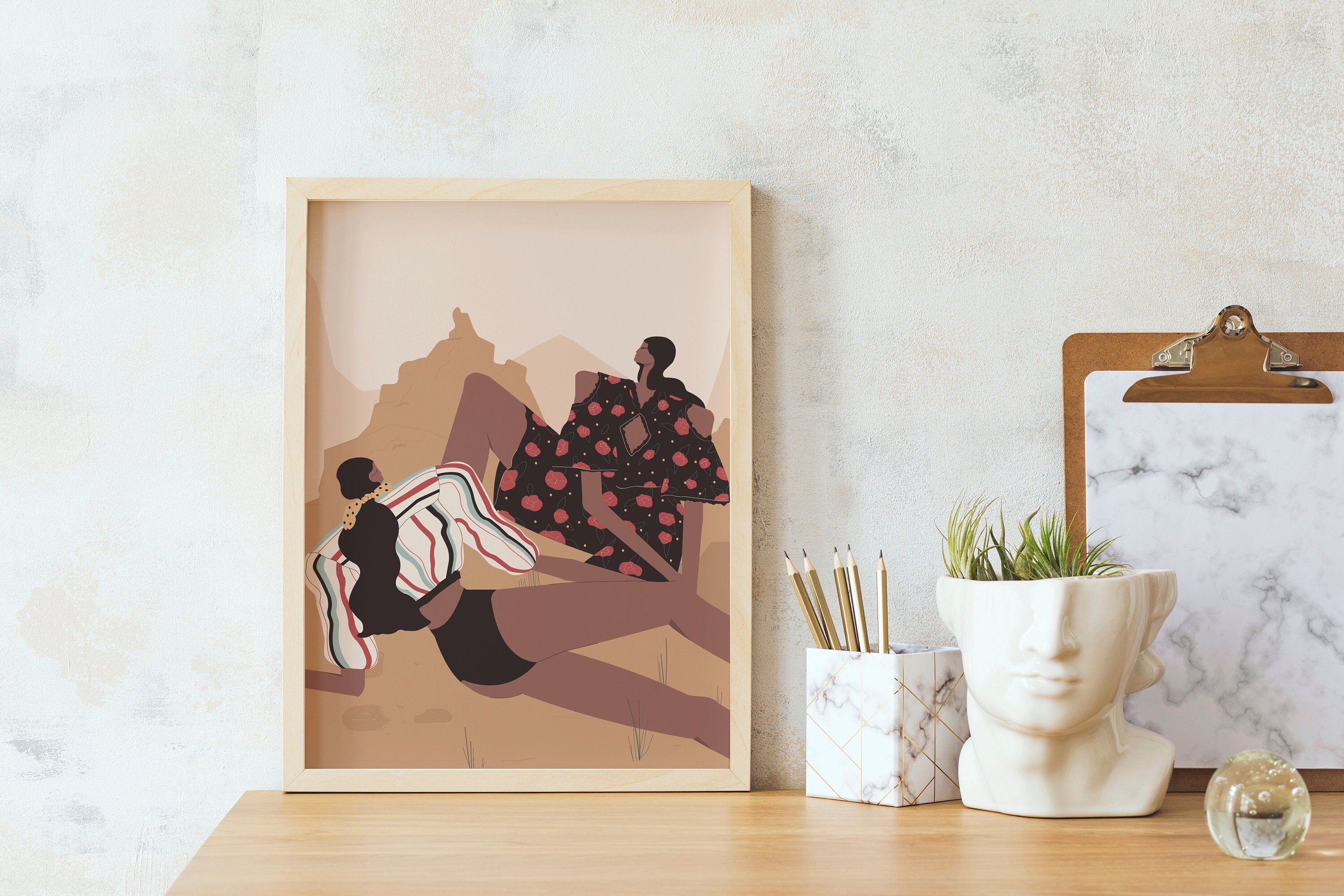 Girls Poster Girl Illustration Fashion Illustration Gift | Etsy