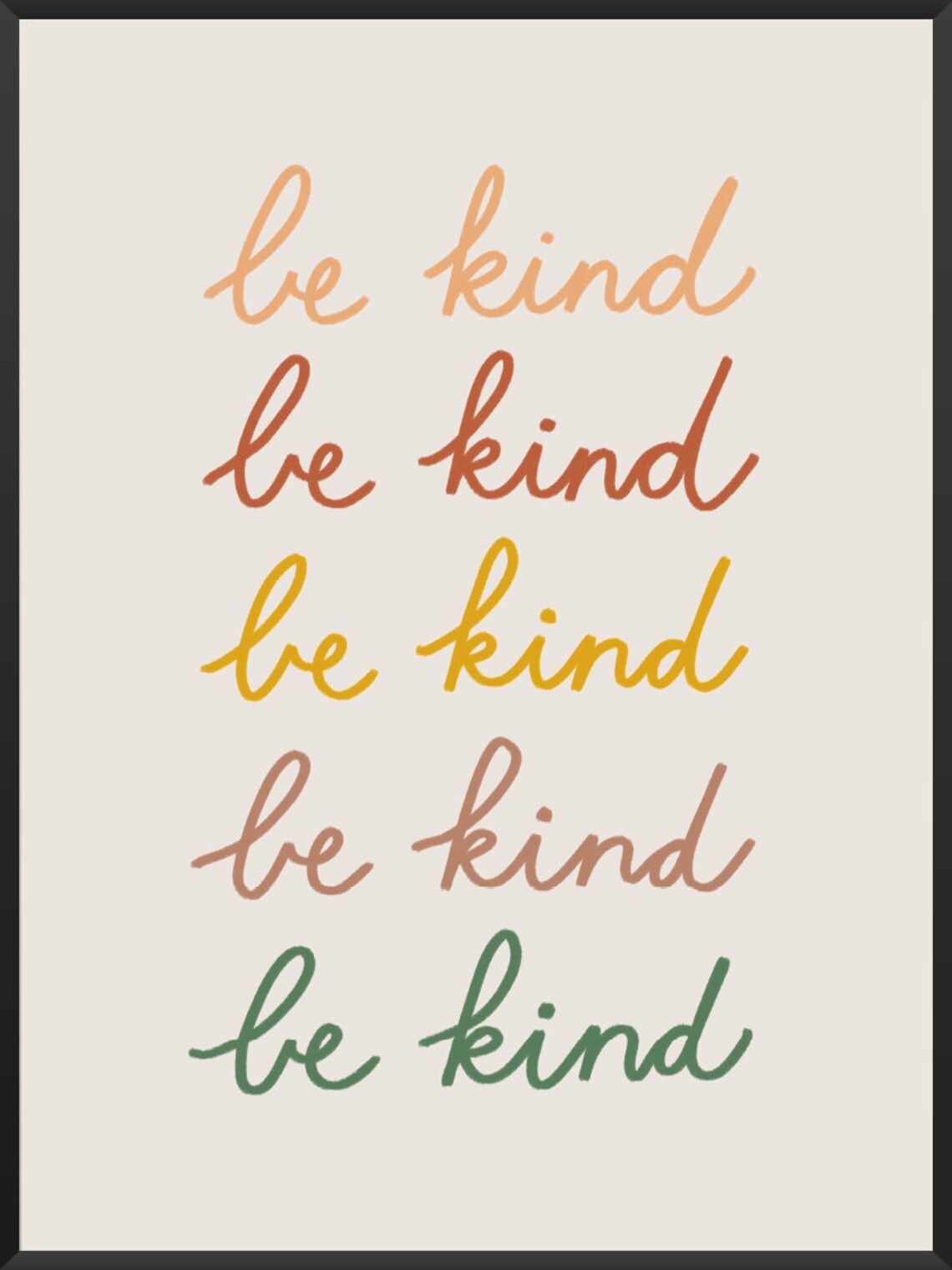 Be Kind Poster Typography Print Quote Poster Inspirational | Etsy