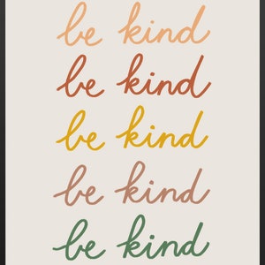 Be Kind Poster, Typography Print, Quote Poster, Inspirational Art ...