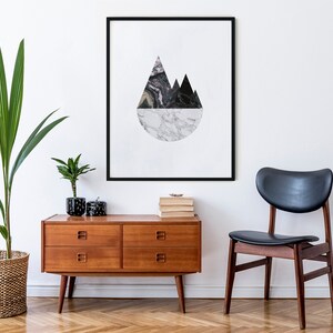 Marble Mountains Poster, Marble Wall Decor, Abstract Artwork ...