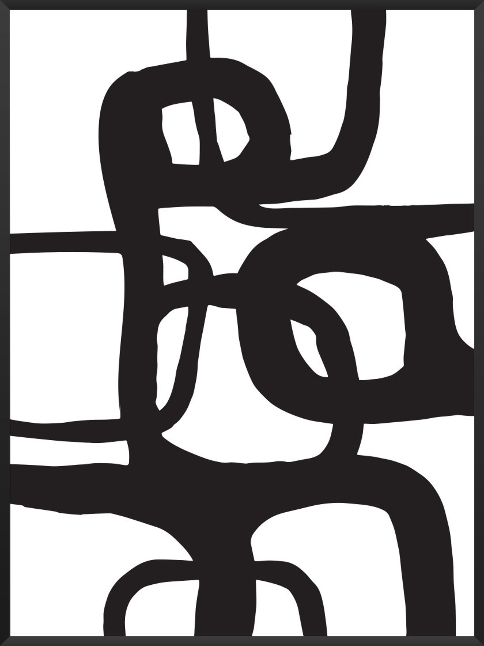 Abstract Black Poster, Black White Print, Modern Wall Decor, Black ...