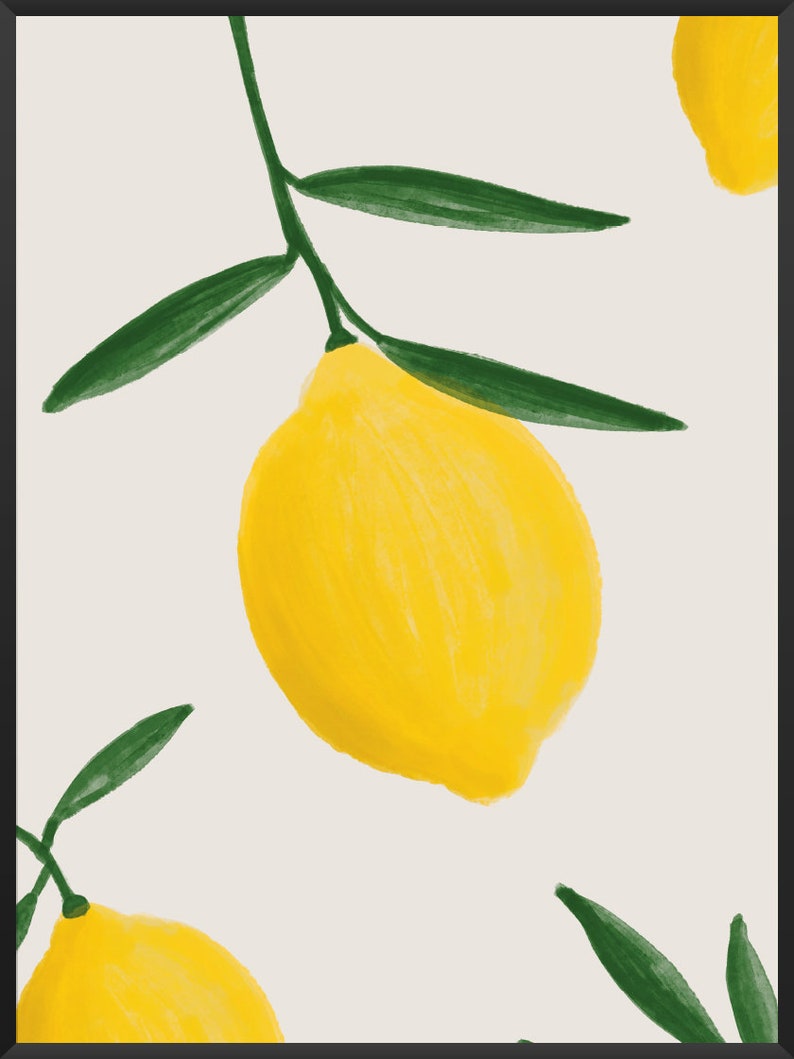 Lemons Poster Lemon Art Italy Poster Lemon Decor Vintage | Etsy