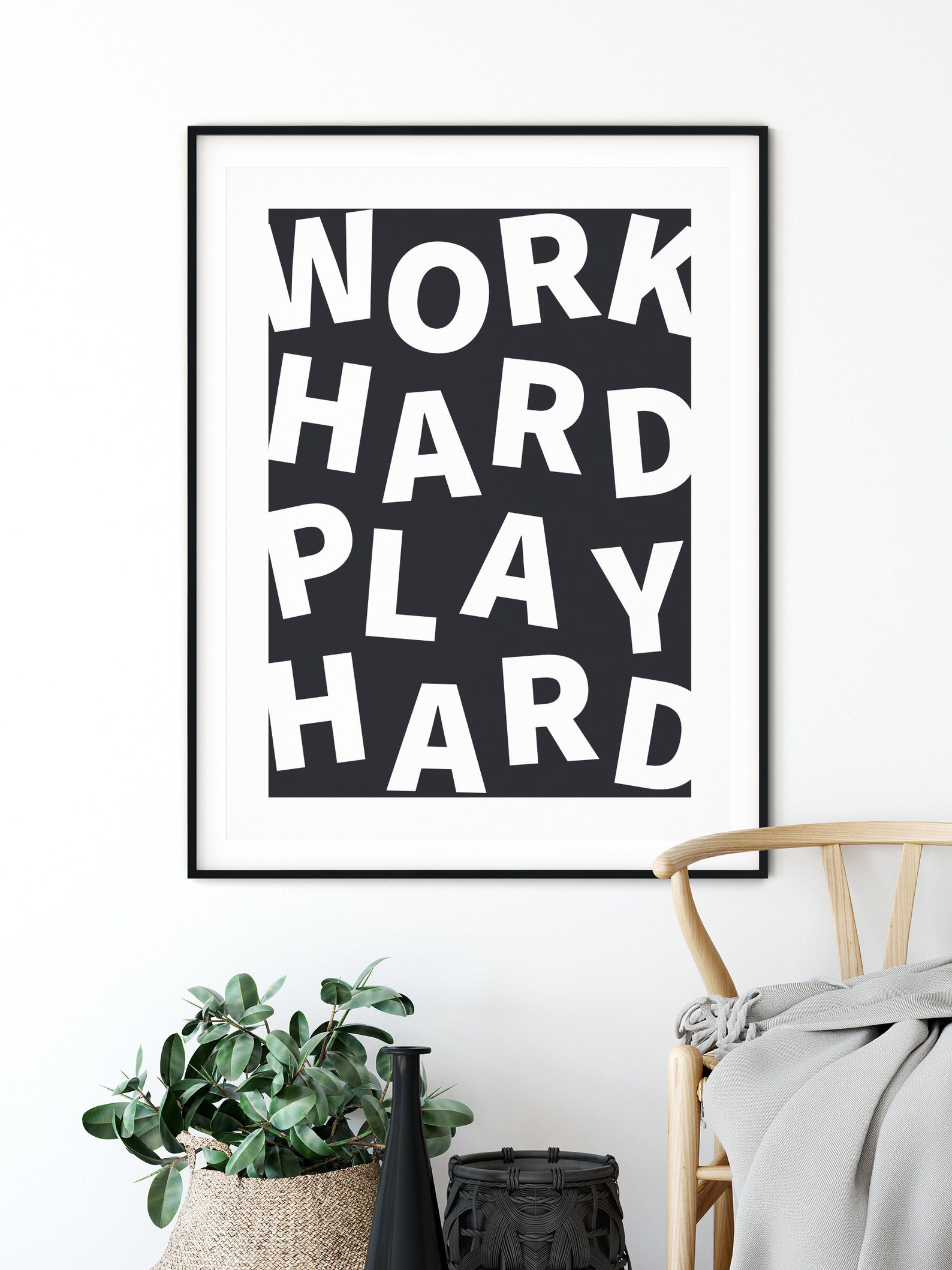 Work Hard Play Hard Poster Inspirational Print - Etsy